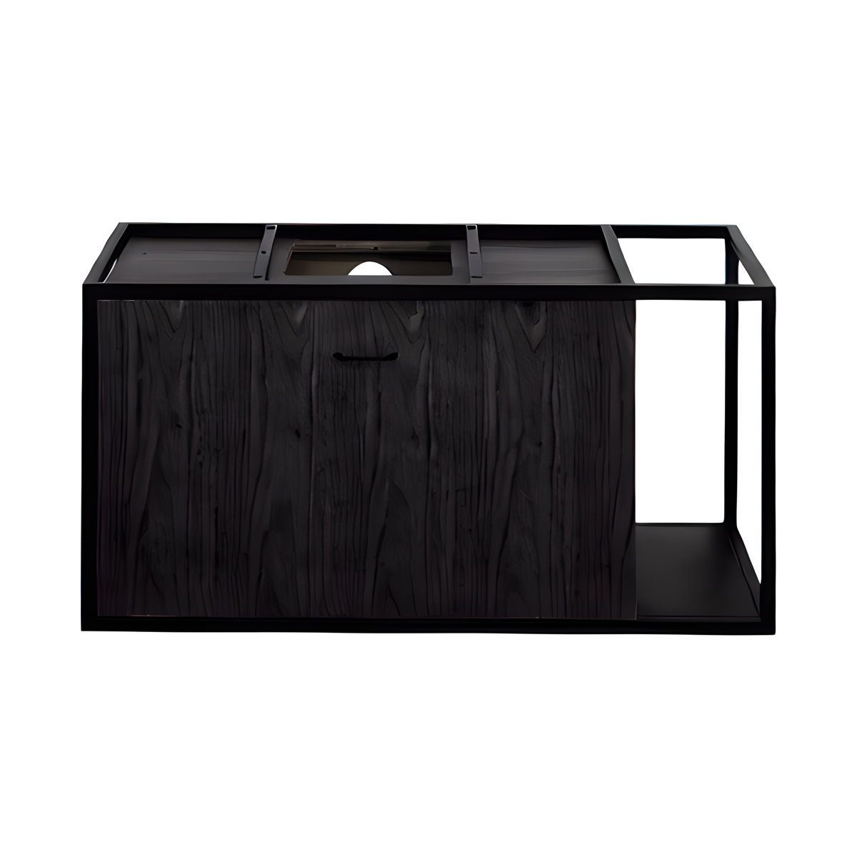 Bathroom frame Metal - Cebu minimalist - Black - 100 cm — Furnified