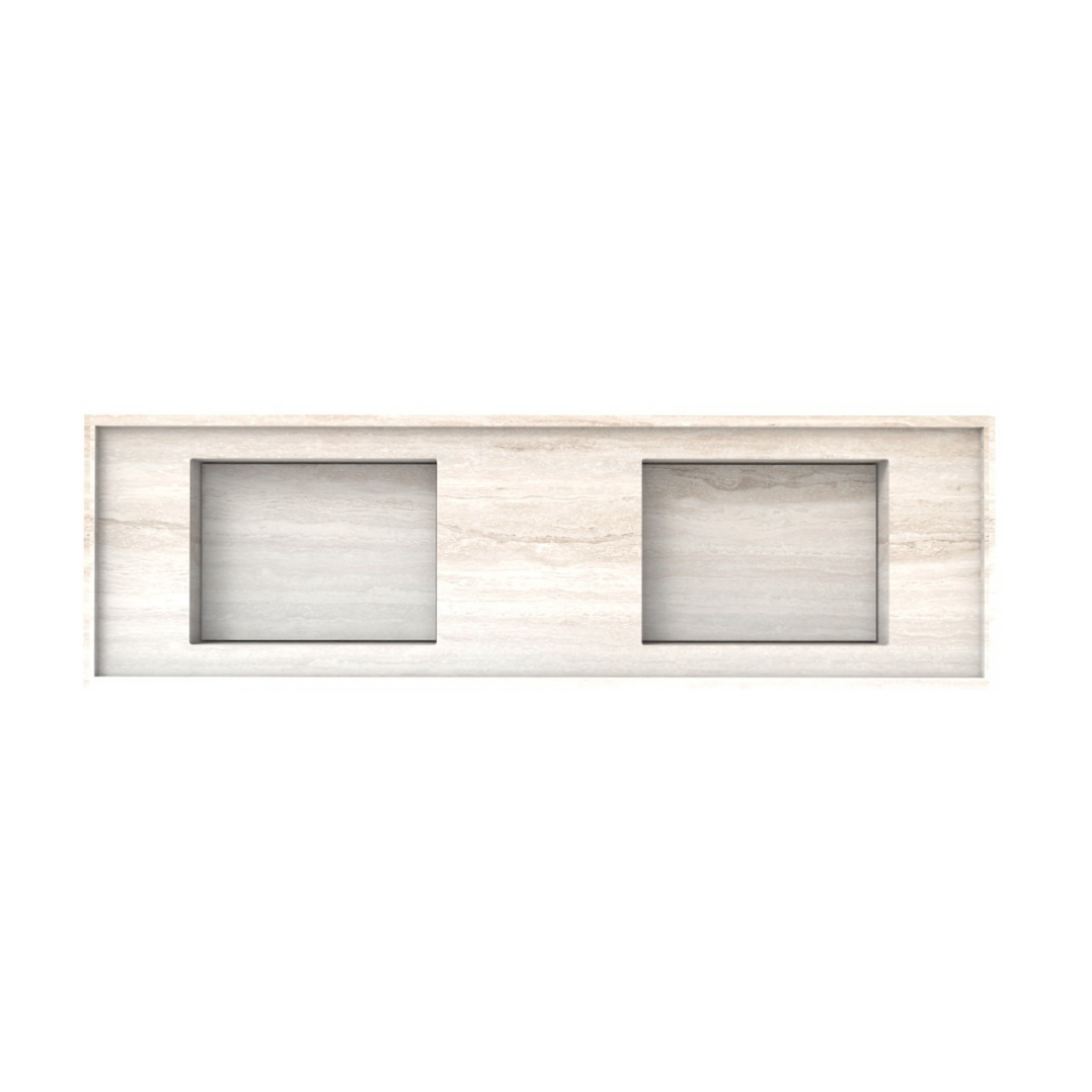 Basiel - Travertine Built-in Sink - White - 150 cm — Furnified