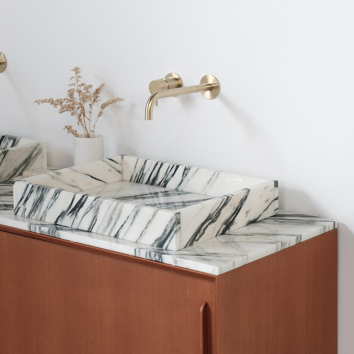 George marmeren wastafel - Blauw/Wit Marmer | Furnified