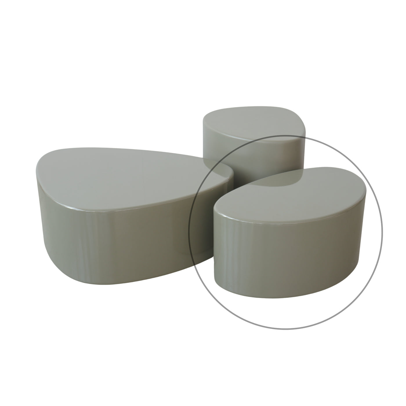 Coffee table - Varzy - Middle - Olive green StoneSkin Glossy - W65 x D ...