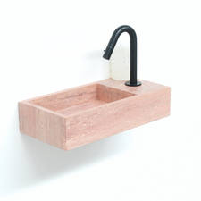 Travertijn handenwasser - Porto - Rode zandsteen — Furnified