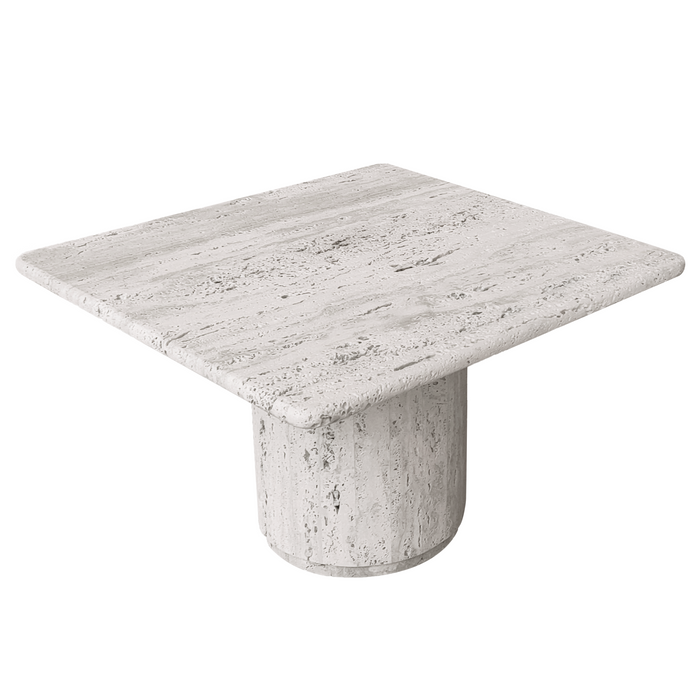 Coffee table Lyon - Stoneskin - Raw white - Round beveled edge - H30 ...