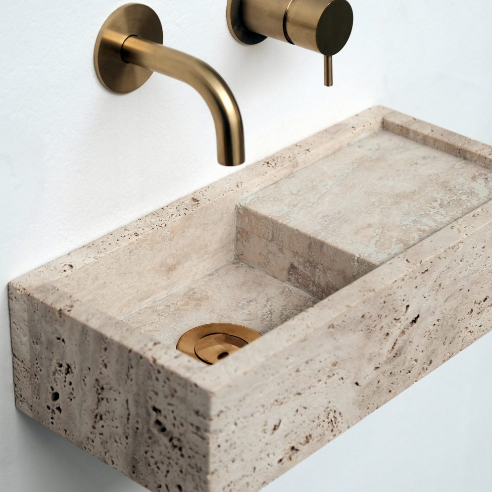 Hand Washer - Naleya - White Travertine — Furnified