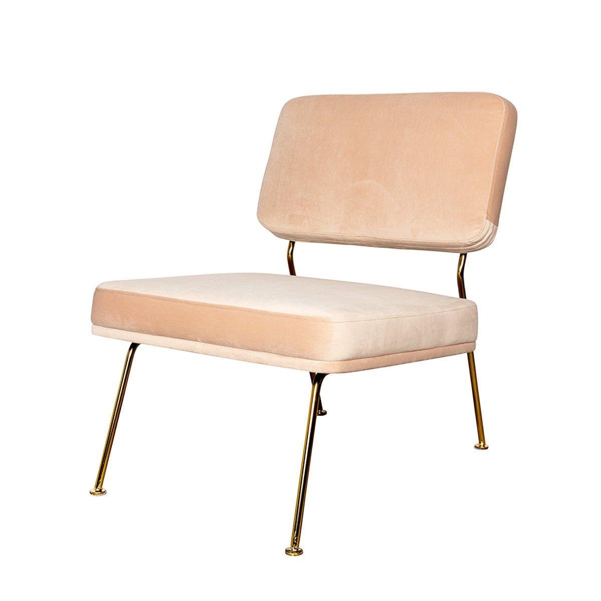 Emma Chair - Pink Velvet - Brass — Furnified