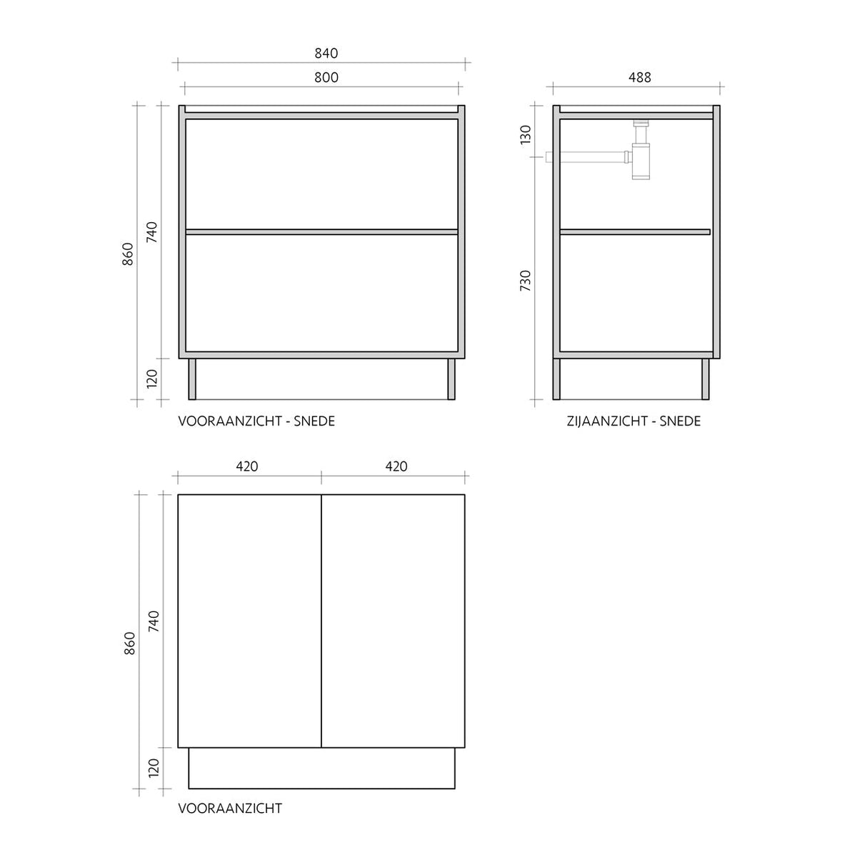 Mid-Century Bathroom Furniture Felix - Walnut - 84 cm — Furnified