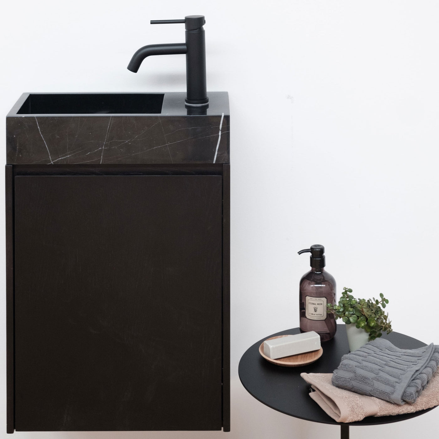 Krabi Hand Washer Black - Black Marble — Furnified