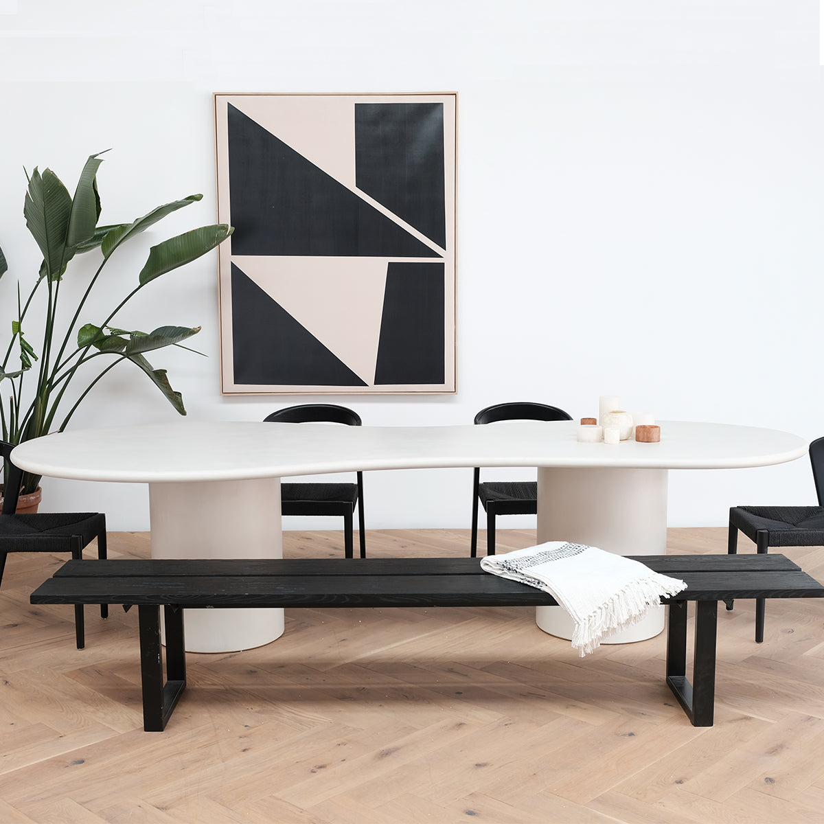 Trio organic microskin dining table — Furnified
