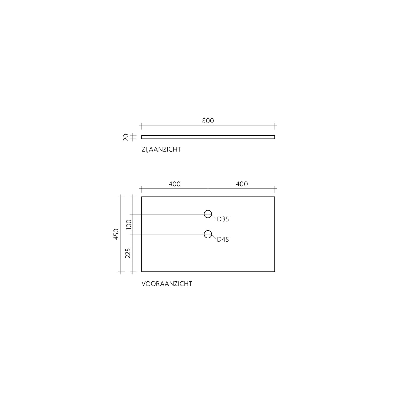 Marble washbasin plate Marcel - White - 80cm — Furnified