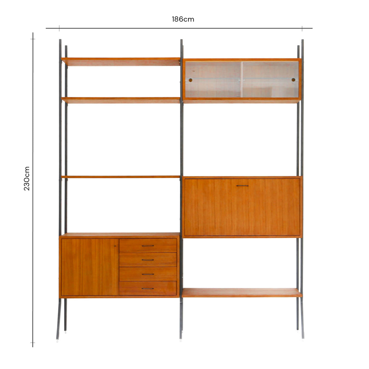 Vintage Wandkast - teak- 186×230cm — Furnified
