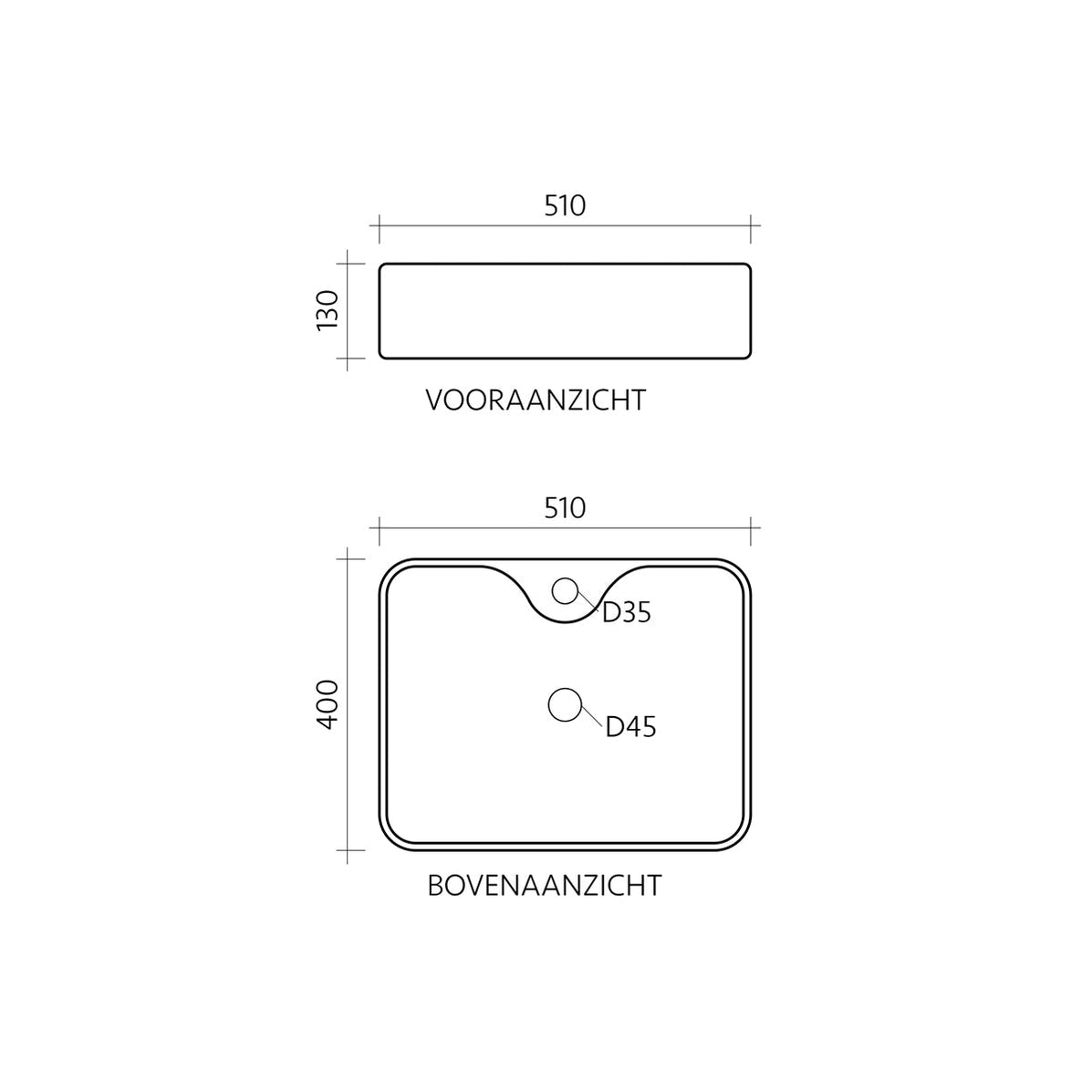 Waskom badkamer met kraangat Alexis VI — Furnified